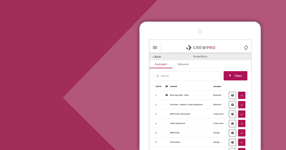 Packing Inventory App for Moving Companies | CrewPro | Move4U